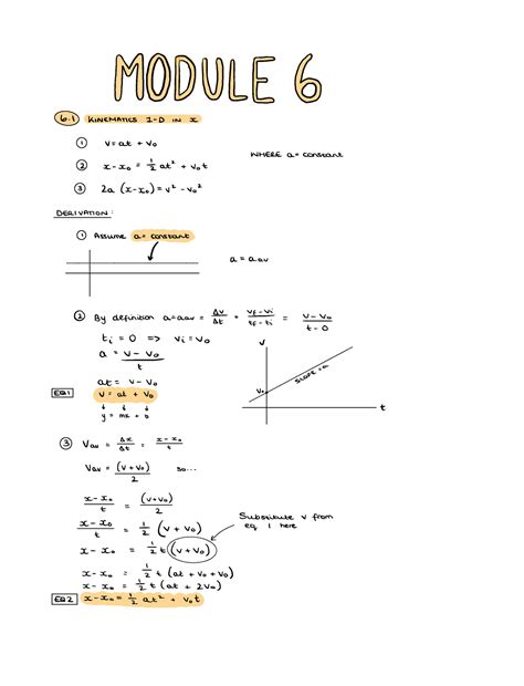 Module 6 Kinematics Examples Applying Formulas PS113 Studocu