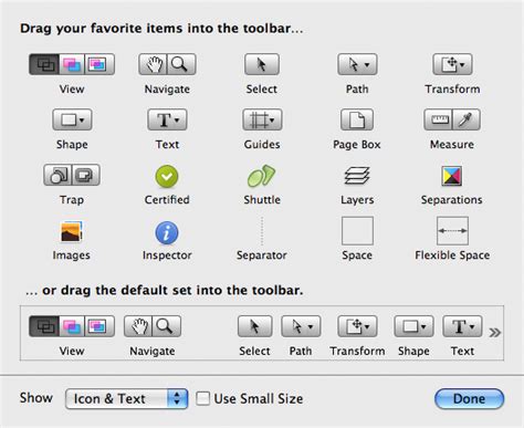 Customizing The Tool Bar