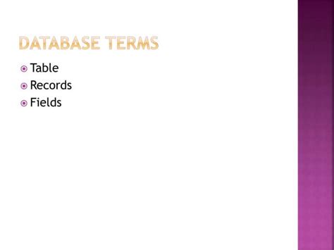 Relational Database Terms Pptx Databases Computer Software And Applications
