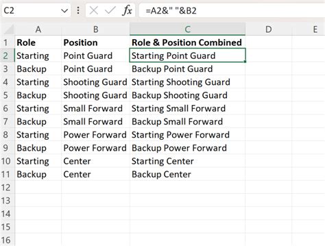 Excel How To Combine Values From Two Columns With Space