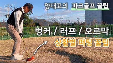 파크골프 홀컵주변 각 상황별 퍼팅 요령 순결 역결 러프 벙커 오르막 Youtube
