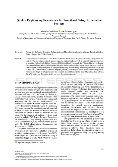 Pdf Quality Engineering Framework For Functional Safety Automotive