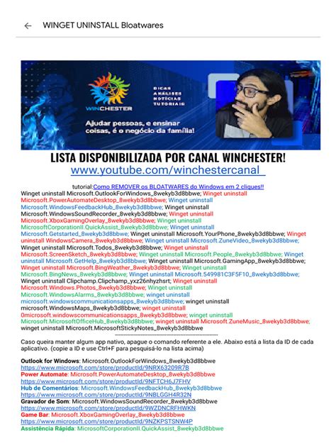 Winget Uninstall Bloatwares Pdf Computing Platforms Windows Phone