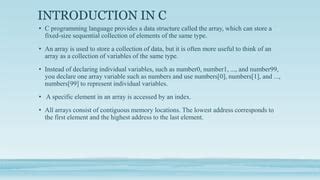Programming In C Arrays PPT