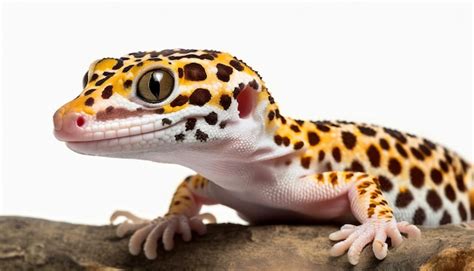 Premium Ai Image Photo Leaopard Gecko Closeup On Wood On Isolated
