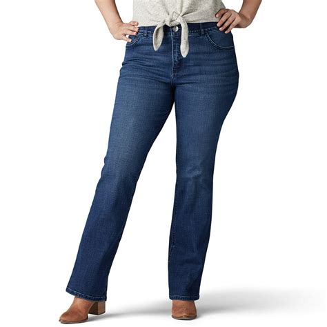 Lee Lee Womens Plus Size Flexible Motion Elastic Waistband Bootcut Jean