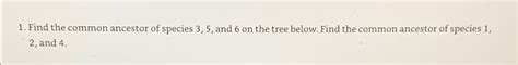 find the common ancestor of species 3 5 ﻿and 6 ﻿on
