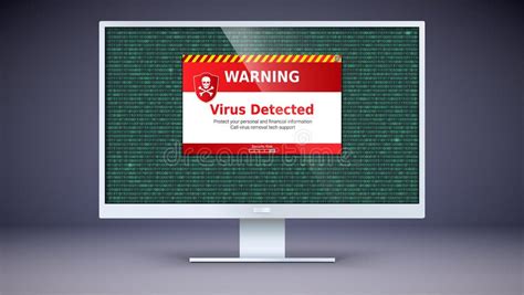 Alert Message Of Virus Detected Scanning And Identifying Computer Virus Inside Binary Code