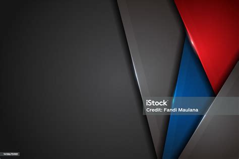 추상 현대 3d 대각선 겹침 회색 배경에 금속 광선 파란색과 빨간색 0명에 대한 스톡 벡터 아트 및 기타 이미지 0명 3차원 형태 금속 Istock