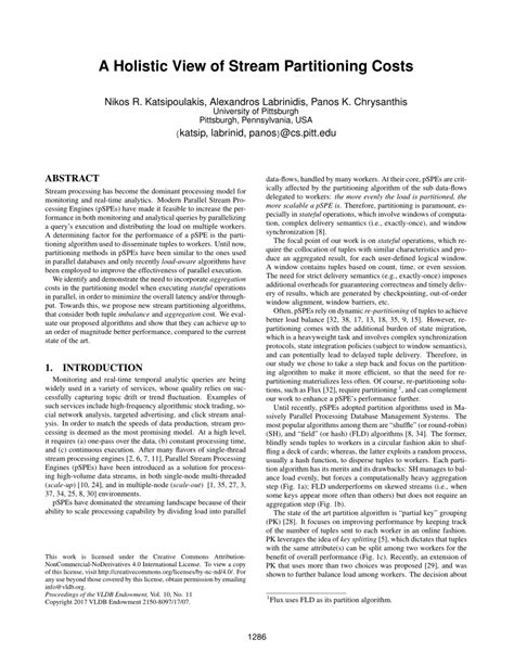 Pdf A Holistic View Of Stream Partitioning Costs