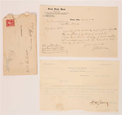 Outlaw Frank James Letters 2 1910 182469 Aug 09 2025 Holabird