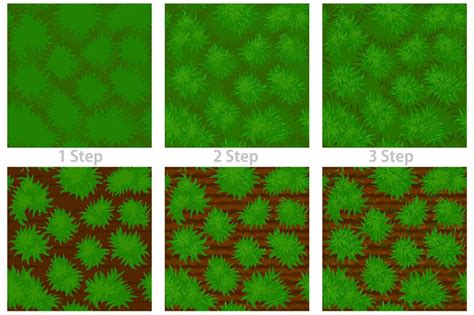 Premium Vector Textured Grass Floor Seamless Patterns Set