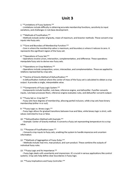 Unit 3 Solved Pdf Fuzzy Logic Applied Mathematics