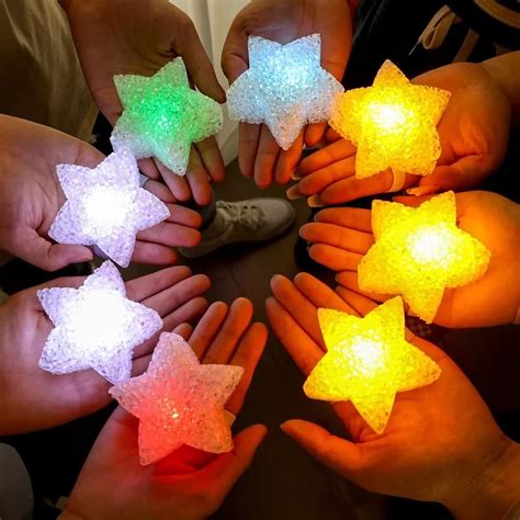 Led Star Night Lights Color Flashing Hand Held Five Pointed Star