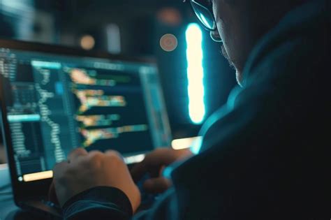 Man Coding Java Application On Laptop For Web Development Premium Ai