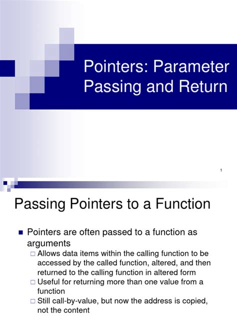 Pointers Parameter Passing And Return Pdf Pointer Computer