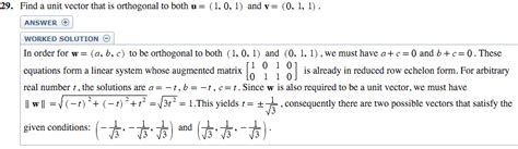 Solved Find Unit Vectors That Are Orthogonal To Both U 1