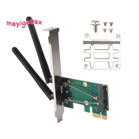 Wireless Card WiFi Mini PCI E Express To PCI E Adapter With 2 Antenna External For PC Shopee
