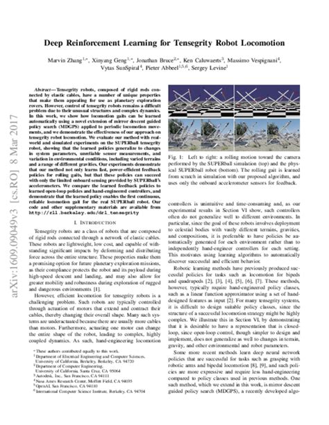 Pdf Deep Reinforcement Learning For Tensegrity Robot Locomotion