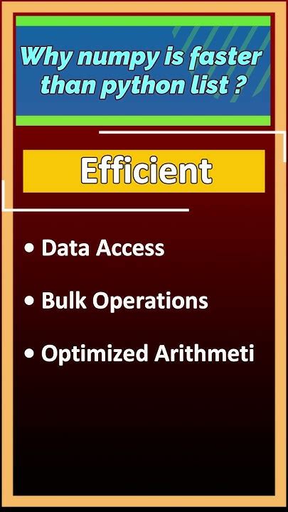 Why Numpy Is Faster Than Python List Python Library For Data Science Youtube