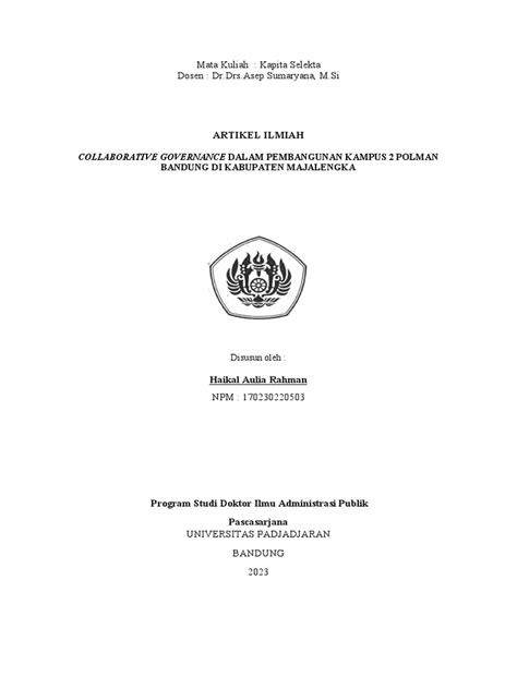 Collaborative Governance Pdf