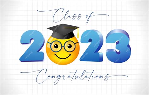 Premium Vector Graduating Class Of 2023 Creative Banner Emoji Icon