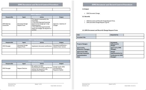 Iso 27001 Document And Record Control Procedure Template Iso Templates And Documents Download
