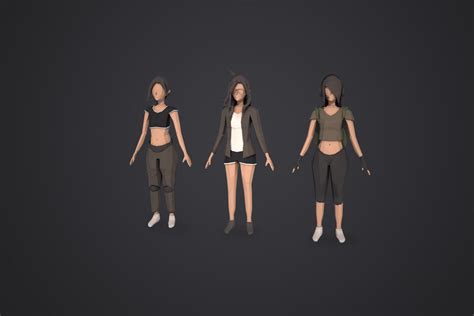 LOW POLY CHARACTERS CUSTOMIZABLE MODULAR MALE AND FEMALE AssetsDeals Pro