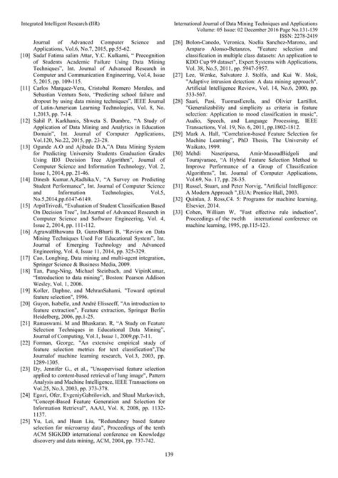 Performance Evaluation Of Feature Selection Algorithms In Educational