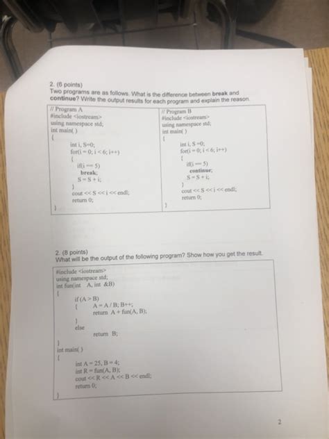 Solved 2 6 Points Two Programs Are As Follows What Is