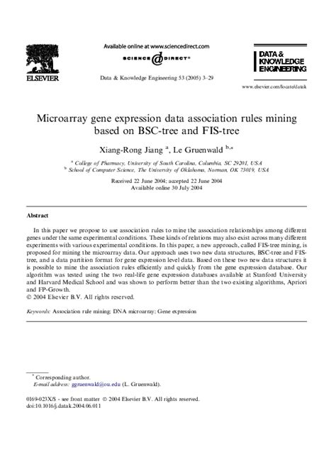 Pdf Microarray Gene Expression Data Association Rules Mining Based On