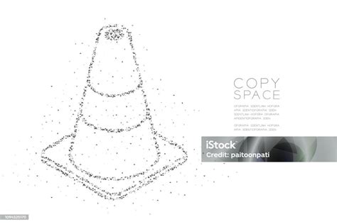 추상적인 기하학적 낮은 다각형 사각형 상자 픽셀 및 삼각형 패턴 교통 콘도 교통 장비 개념 디자인 복사 공간 벡터 Eps 10와