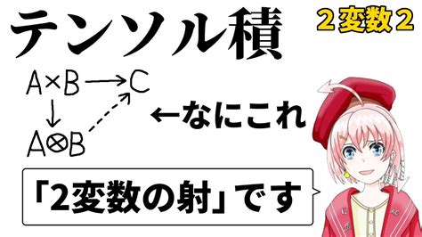 【圏論】テンソル積とは「2変数の射」のための物である Youtube