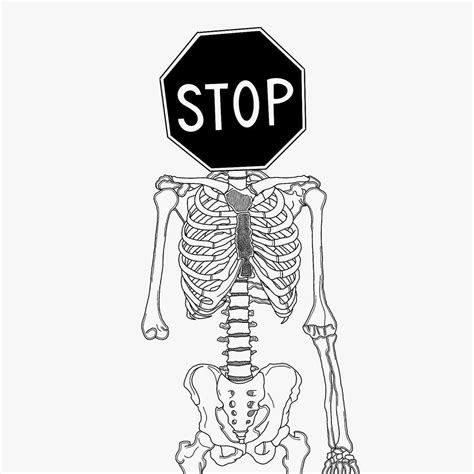 Ja5artwork🖍 ️ On Instagram Im Backkkkk So Heres A Skeleton Stop Sign🛑 Hopefully Going To