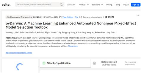 Pydarwin A Machine Learning Enhanced Automated Nonlinear Mixed‐effect Model Selection Toolbox