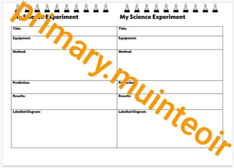Mash Science Week My Science Experiment Copy Sized Templates