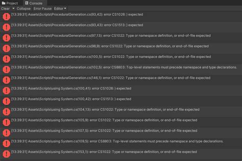 Having Lots Of Errors On My Procedurally Generated Terrain Scripti Am