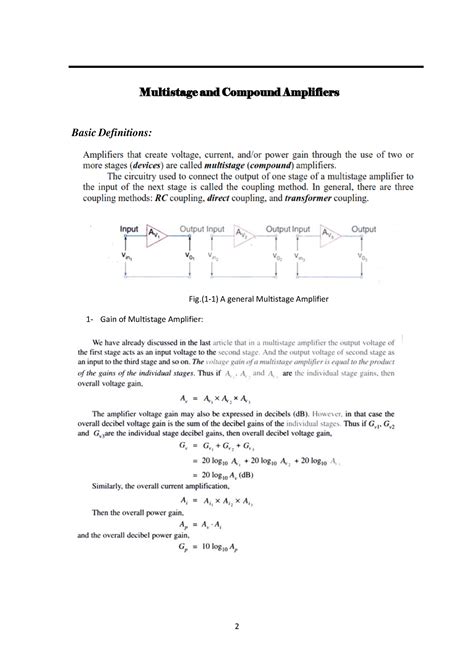 3 Multistage Amplifiers Multistage And Compound Amplifiers Basic Definitions Fig 1 1 A