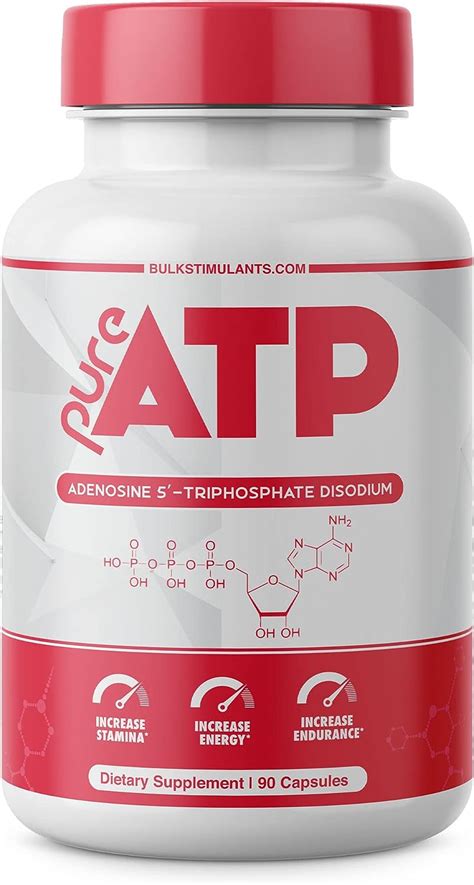 Pure Atp Capsules Adenosine Triphosphate Increase Energy Endurance Strength
