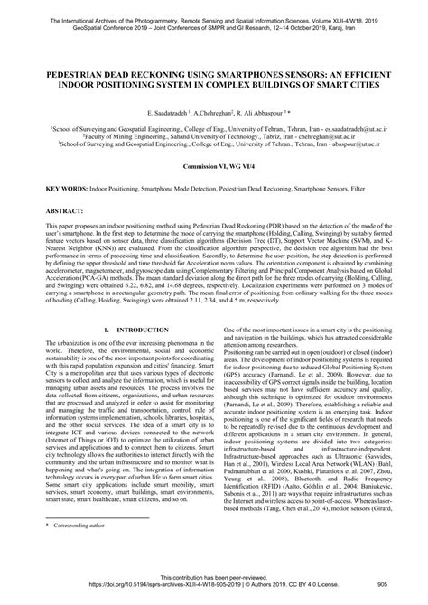 Pdf Pedestrian Dead Reckoning Using Smartphones Sensors An Efficient Indoor Positioning