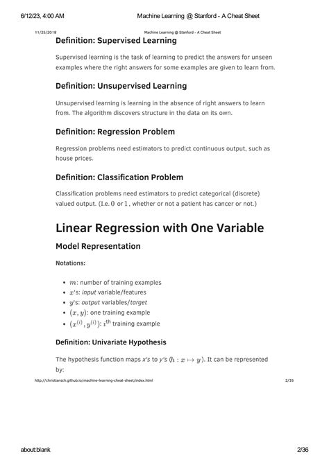 SOLUTION Machine Learning Stanford A Cheat Sheet Studypool