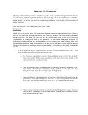 Lab Groundwater Laboratory Groundwater Objective This Laboratory Exercise Includes