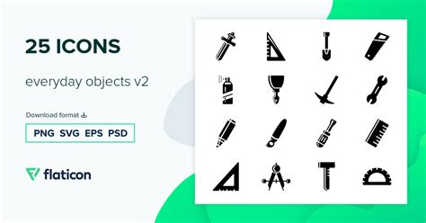 everyday objects v2 icon pack 25 svg icons