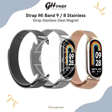Jual Strap Mi Band Stainless Tali Xiaomi Smartband Mi Band Strap Stainless Steel Magnet