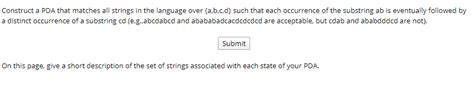 Solved Construct A Pda That Matches All Strings In The