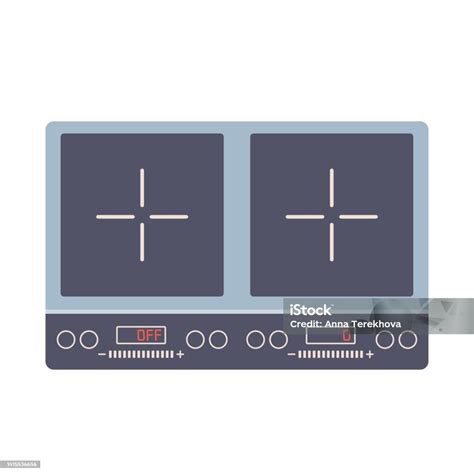 흰색 벡터 일러스트레이션에 격리 된 평면 디자인 스타일의 유도 스토브 밥솥 가사 집안일에 대한 스톡 벡터 아트 및 기타 이미지 가사 집안일 가정 생활 가정 주방