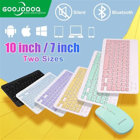 Goojodoq Wireless Bluetooth Keyboard And Mouse Set For Laptop Tablet Ipad Phone Colorful