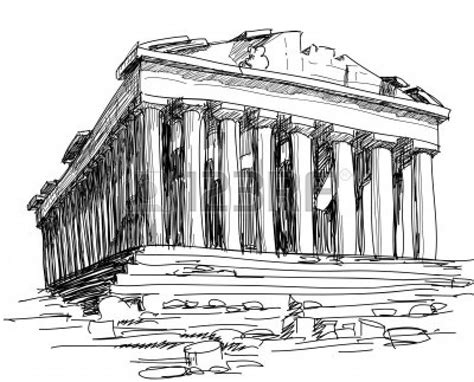 Greece Parthenon Sketch Stock Vector 9722030 Sketchbook Architecture