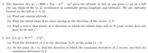 Solved Tangent Planes And Directional Derivatives Chegg