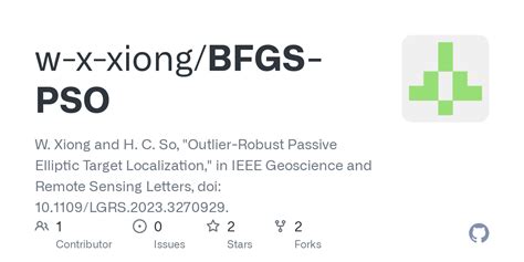 Github W X Xiongbfgs Pso W Xiong And H C So Outlier Robust